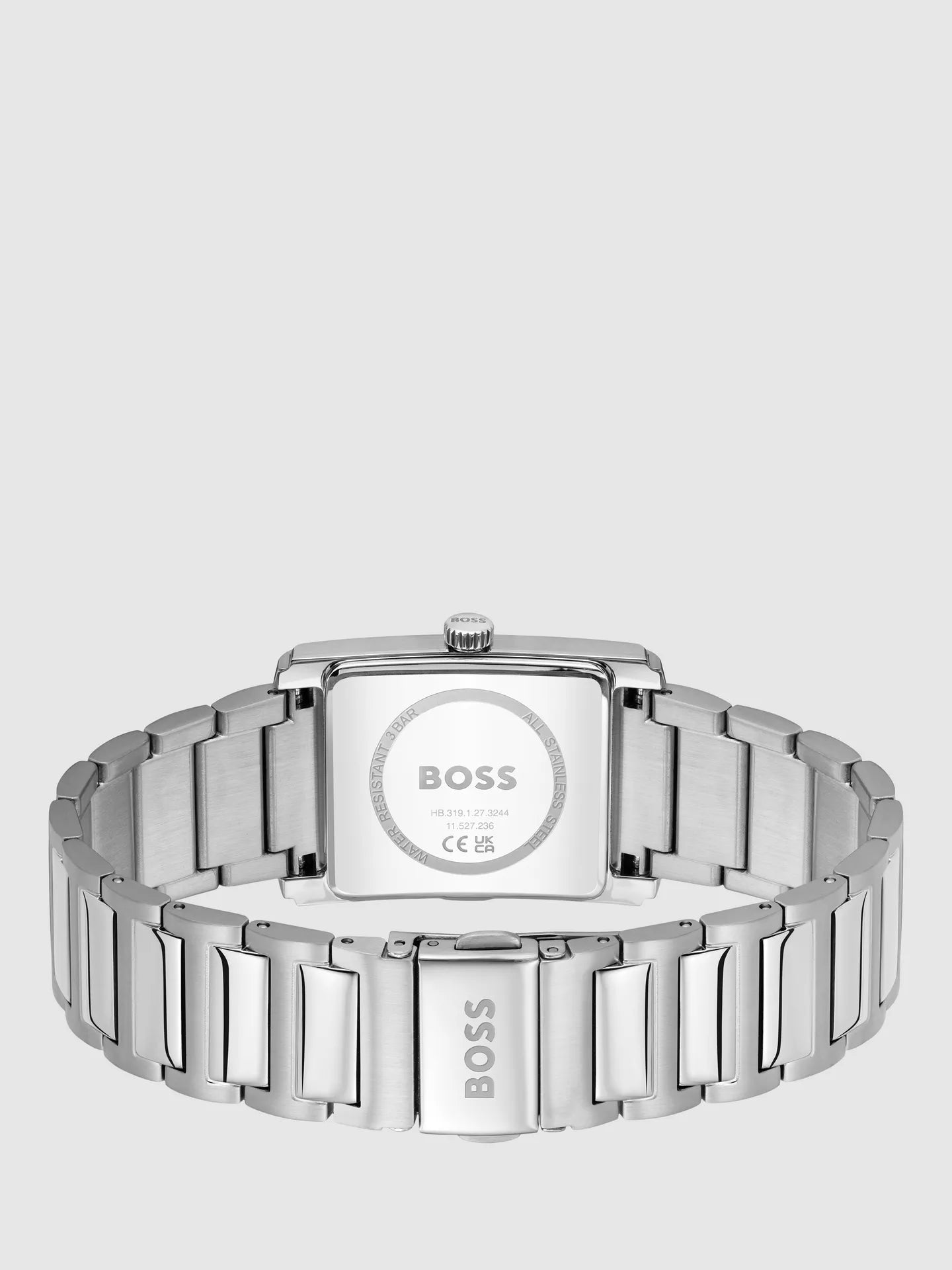 BOSS RECTANGULAR BLACK DIAL GENTS STAINLESS STEEL WATCH – Adams Jewellers