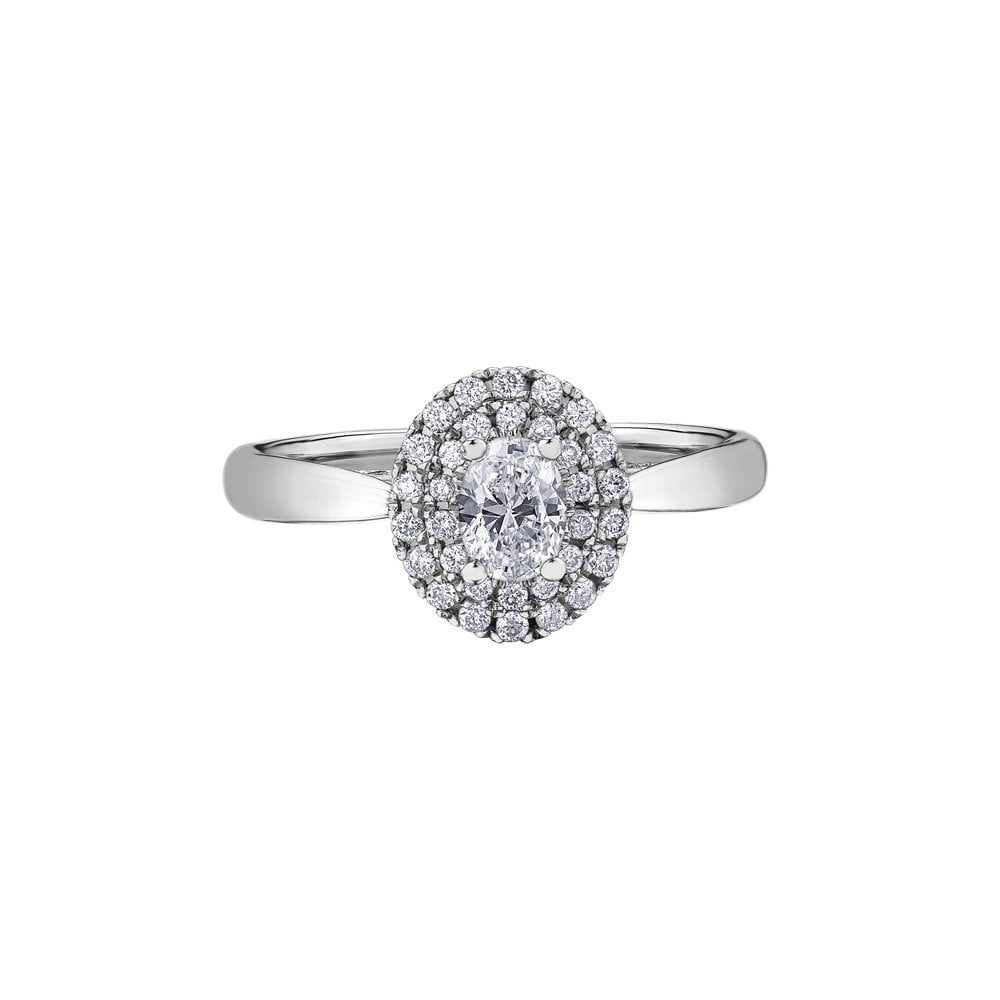 18CT WHITE GOLD OVAL DIAMOND RING – Adams Jewellers