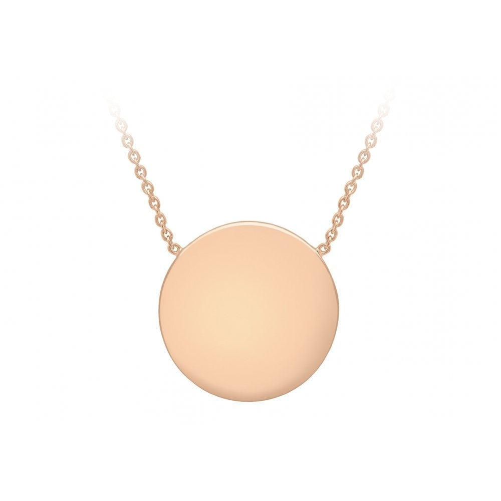 9CT ROSE GOLD 15MM DISC PENDANT ADJUSTABLE NECKLACE 41CM 43CM/17 ...