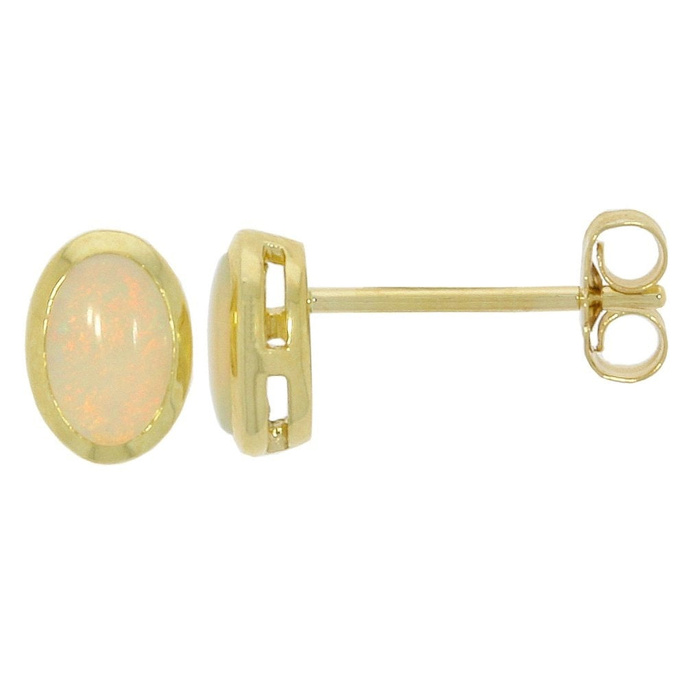 9ct Gold Oval Opal & Diamond stud earrings – Adams Jewellers