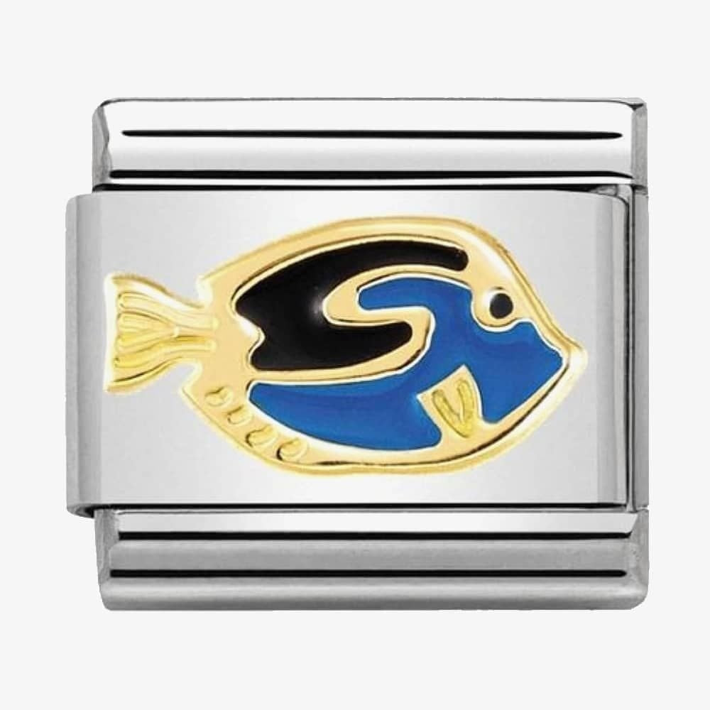 BLACK & BLUE SURGEON FISH CHARM WITH GOLD OUTLINE – Adams Jewellers