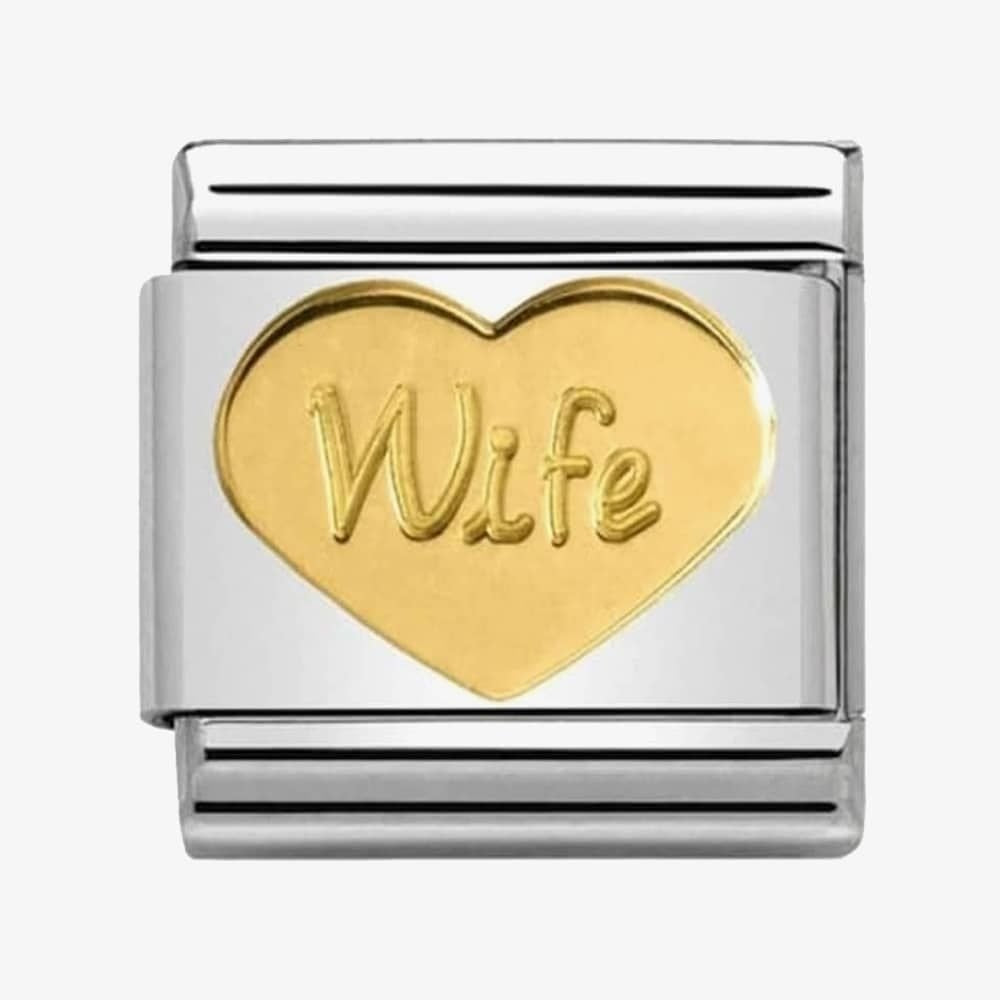 CLASSIC Gold Symbols Wife Heart Charm – Adams Jewellers