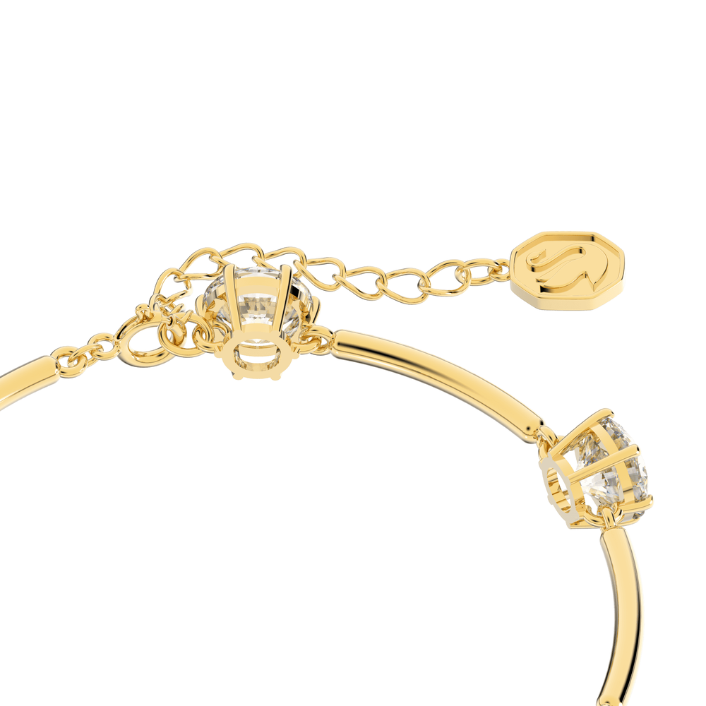 Constella bracelet, Round cut, White, Shiny gold-tone plated – Adams ...