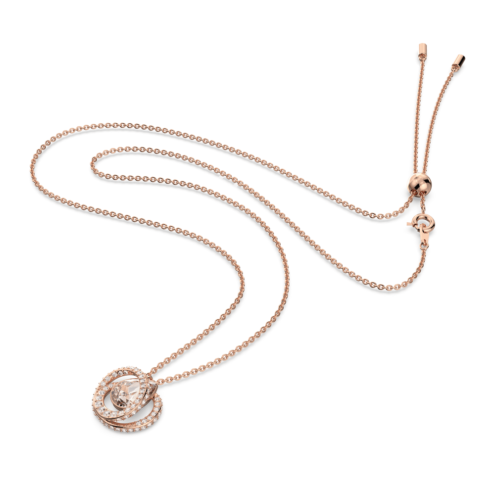 swarovski generation pendant, white, rose gold-tone plated