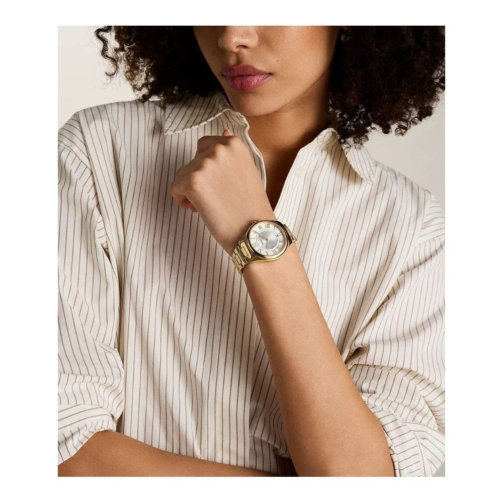Gilmore Three-Hand, Date, Gold-Toned Ladies Stainless Steel Watch ...