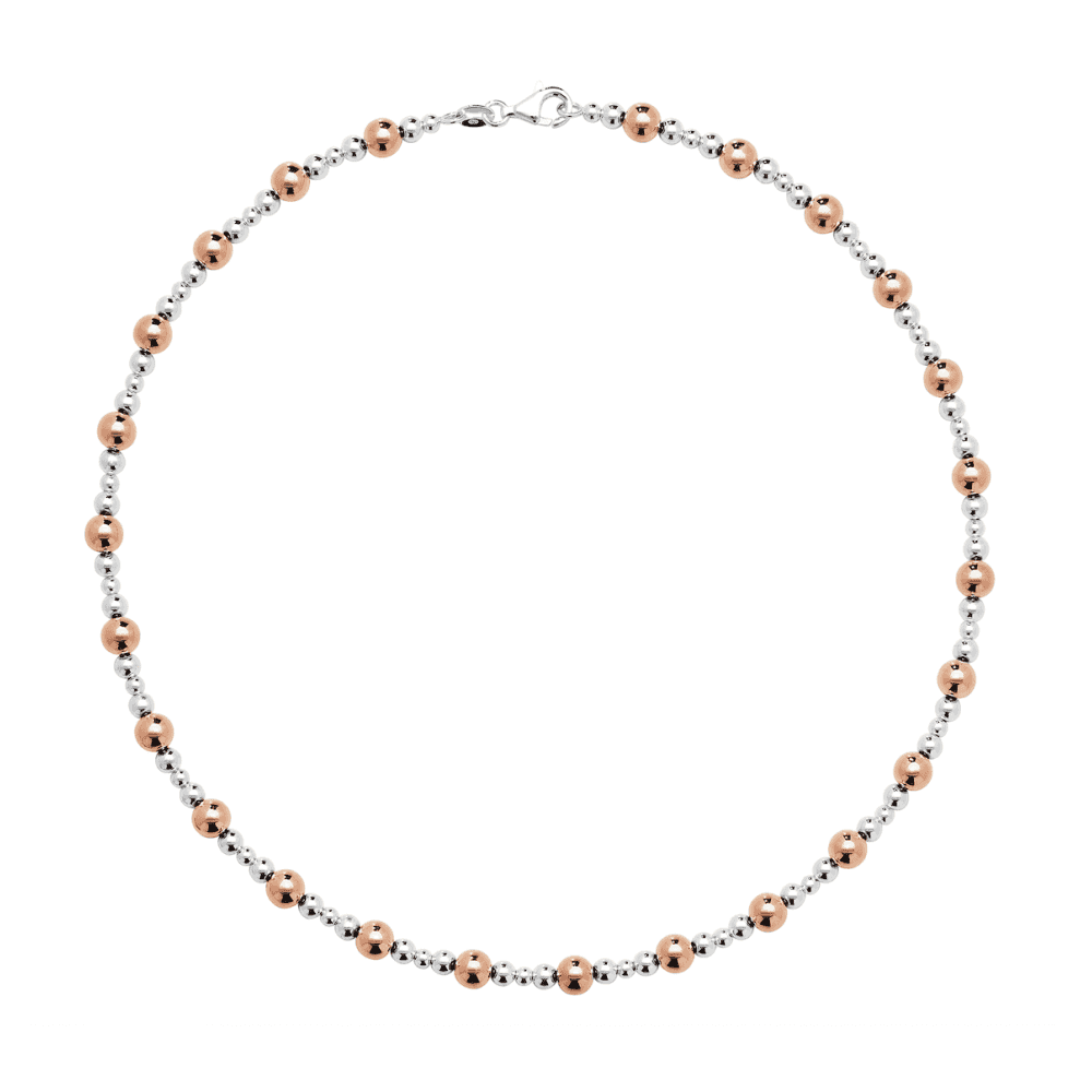 STERLING SILVER TWO TONE BALL CHAIN NECKLACE – Adams Jewellers